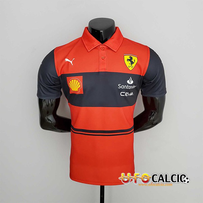 Polo F1 Scuderia Ferrari Team Rosso 2022 Basso Prezzo Personalizzata