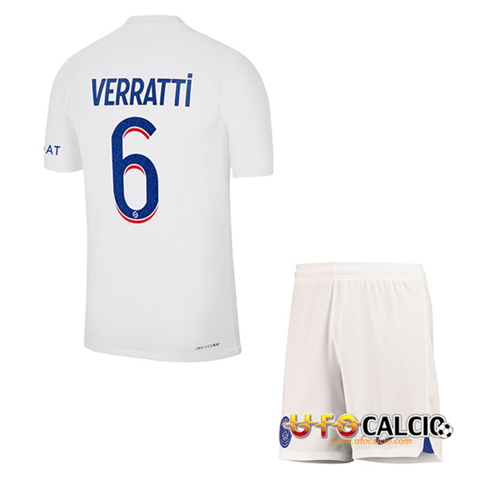 Maglie Calcio PSG (VERRATTI #6) Bambinos Terza 2022/2023 A Poco Prezzo ...