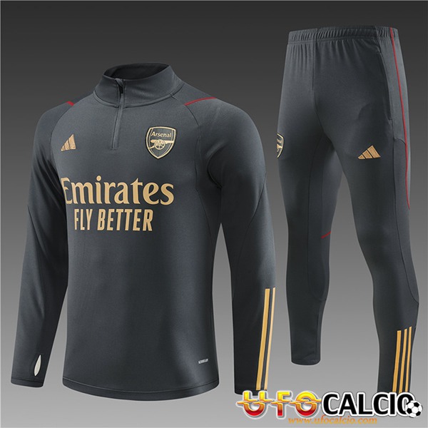 Insieme Tuta Calcio Arsenal Bambino Grigio Scuro 2023/2024 Basso Prezzo ...