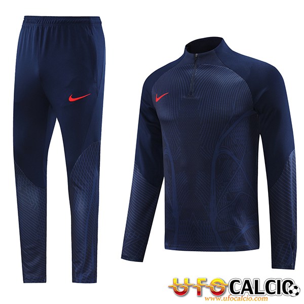 Insieme Tuta Calcio Nike Blu Scuro 2023/2024 Basso Prezzo Personalizzate