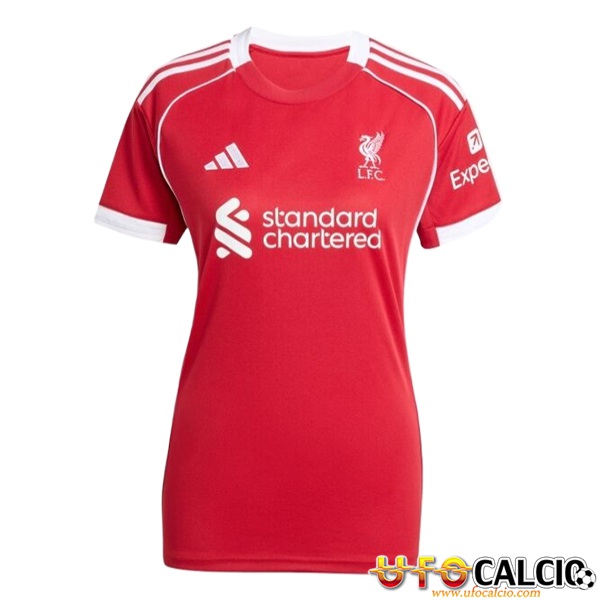 Nuova Maglie Calcio FC Liverpool Donna Prima 2025/2026 Poco Prezzo ...